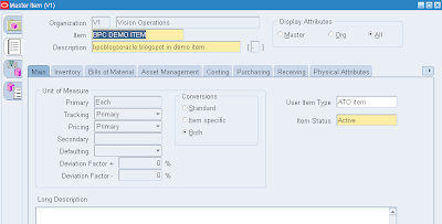 Creating an Item in Oracle Apps « Learn Oracle