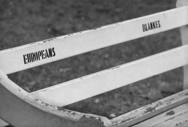 1960 - Signs of Apartheid A bench in Albert Park, Durban.