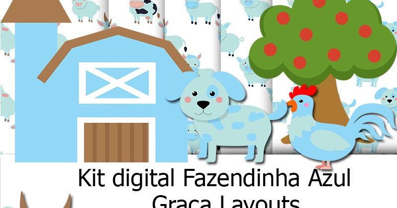 Kit digital fazendinha azul gratis