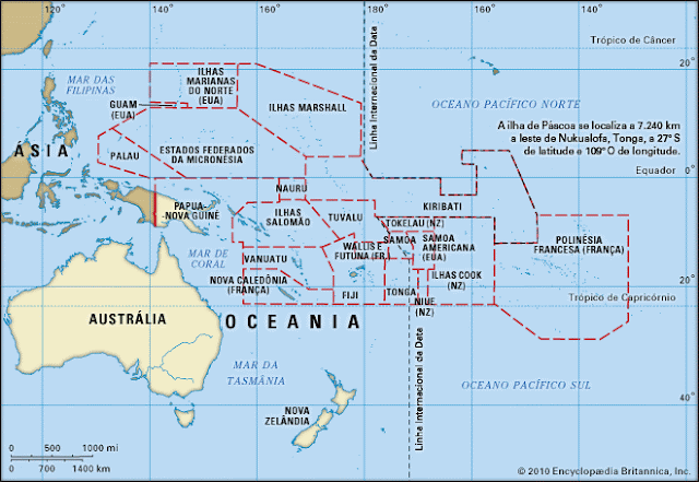 Blog de Geografia: Mapa da Oceania