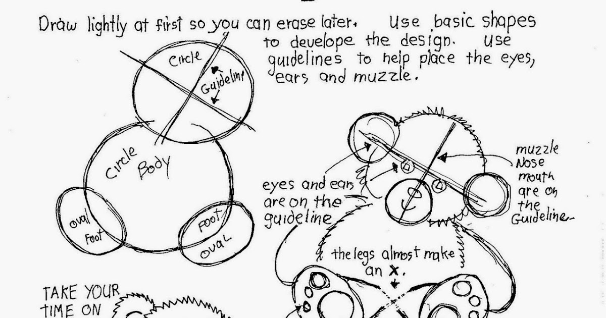 How to Draw Worksheets for The Young Artist: How to Draw A Teddy Bear ...