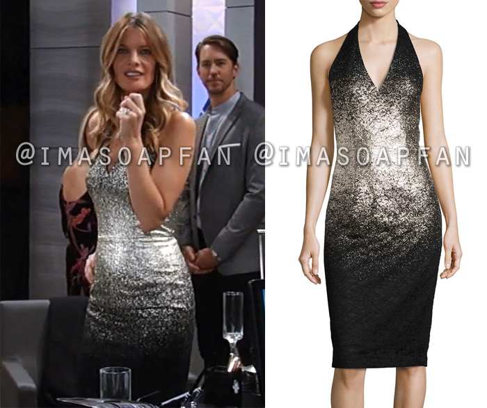 Nina Reeves's Black and Silver Ombre Halter Dress - General Hospital ...