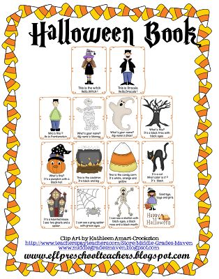 ESL/EFL Preschool Teachers: Halloween Unit Resources for Kindergarten ...