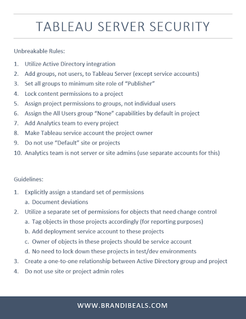 Tableau Server Security: Rules & Guidelines - Brandi Beals