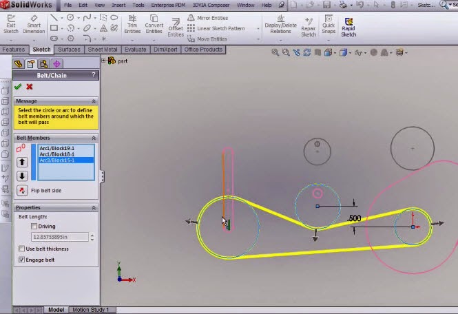 How to use a Layout Sketching for design Belt and Pulley in SolidWorks ...