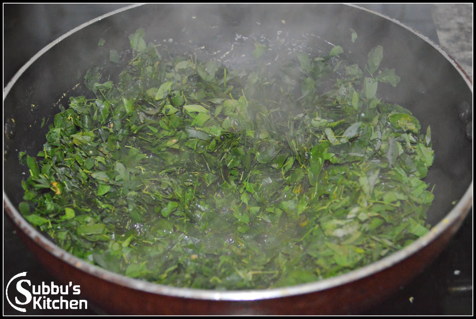 Murungai Keerai (Drumstick Leaves) Poriyal - Subbus Kitchen