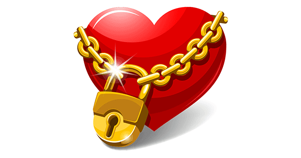 Heart Locked with Golden Chain | Symbols & Emoticons