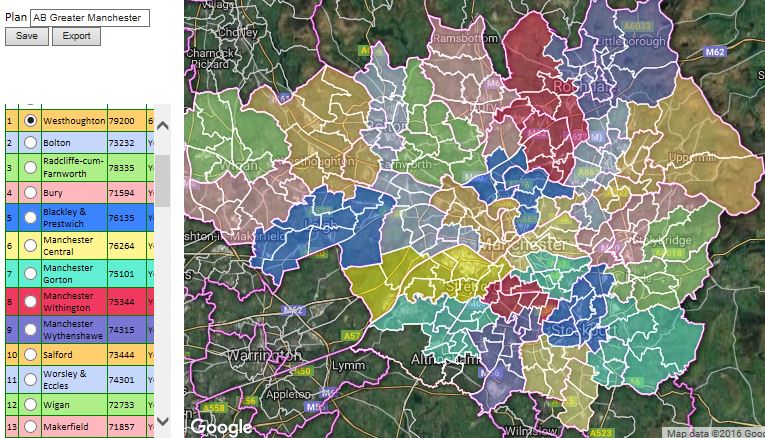 My alternative constituencies: Greater Manchester