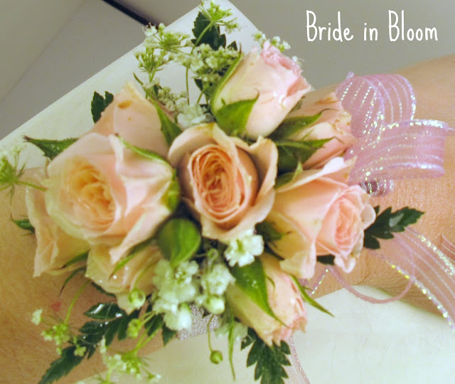 Bride in Bloom: Pink rose wristlet
