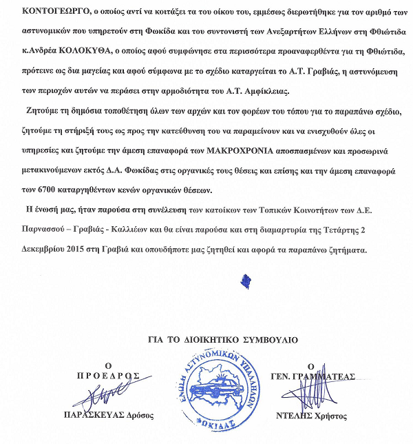 Πολύδροσος Παρνασσού: ΕΝΩΣΗ ΑΣΤΥΝΟΜΙΚΩΝ ΥΠΑΛΛΗΛΩΝ ΦΩΚΙΔΑΣ - ANAKOINΩΣΗ ...