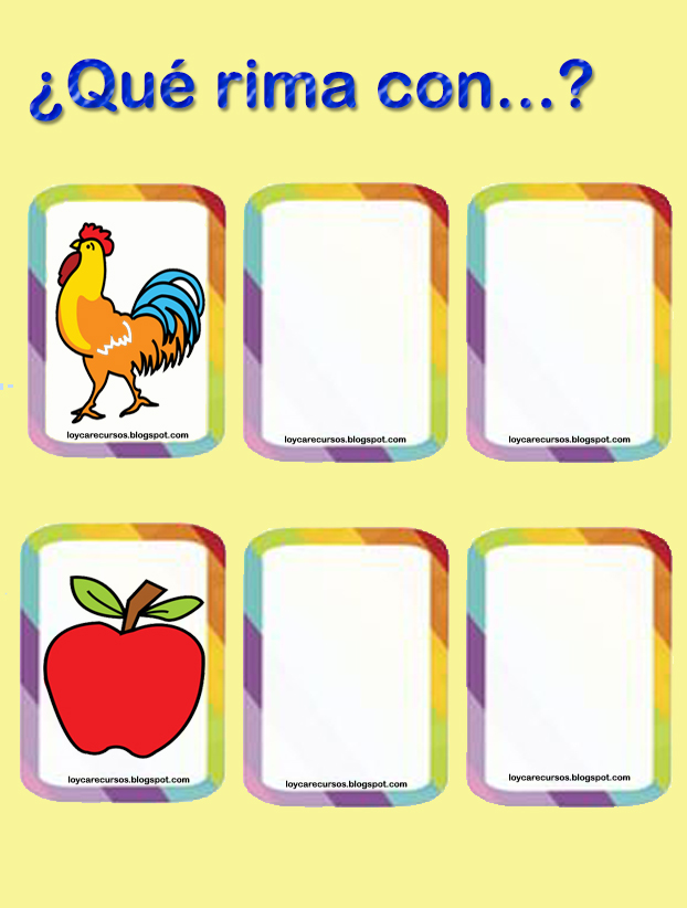 RECURSOS DE EDUCACIÓN INFANTIL: ¿ QUÉ RIMA CON...?