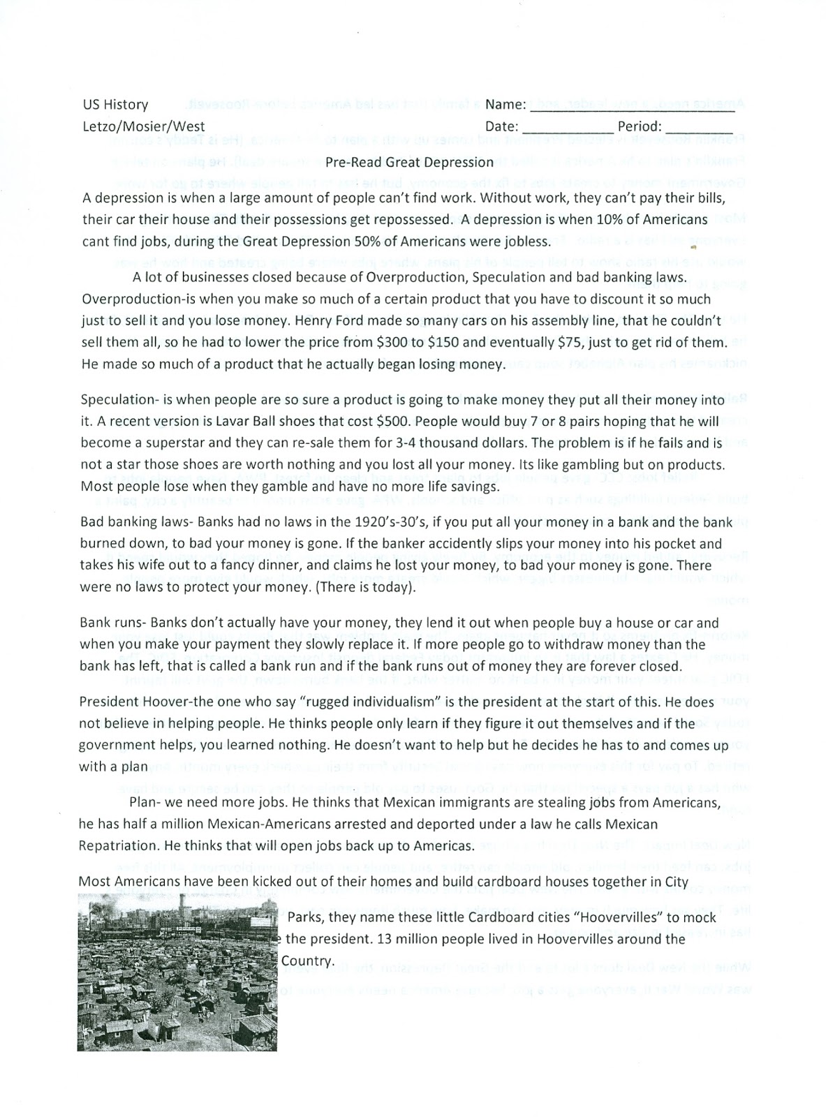 Mr. E's U.S. History and Black History Page: Unit 8 - The Great ...