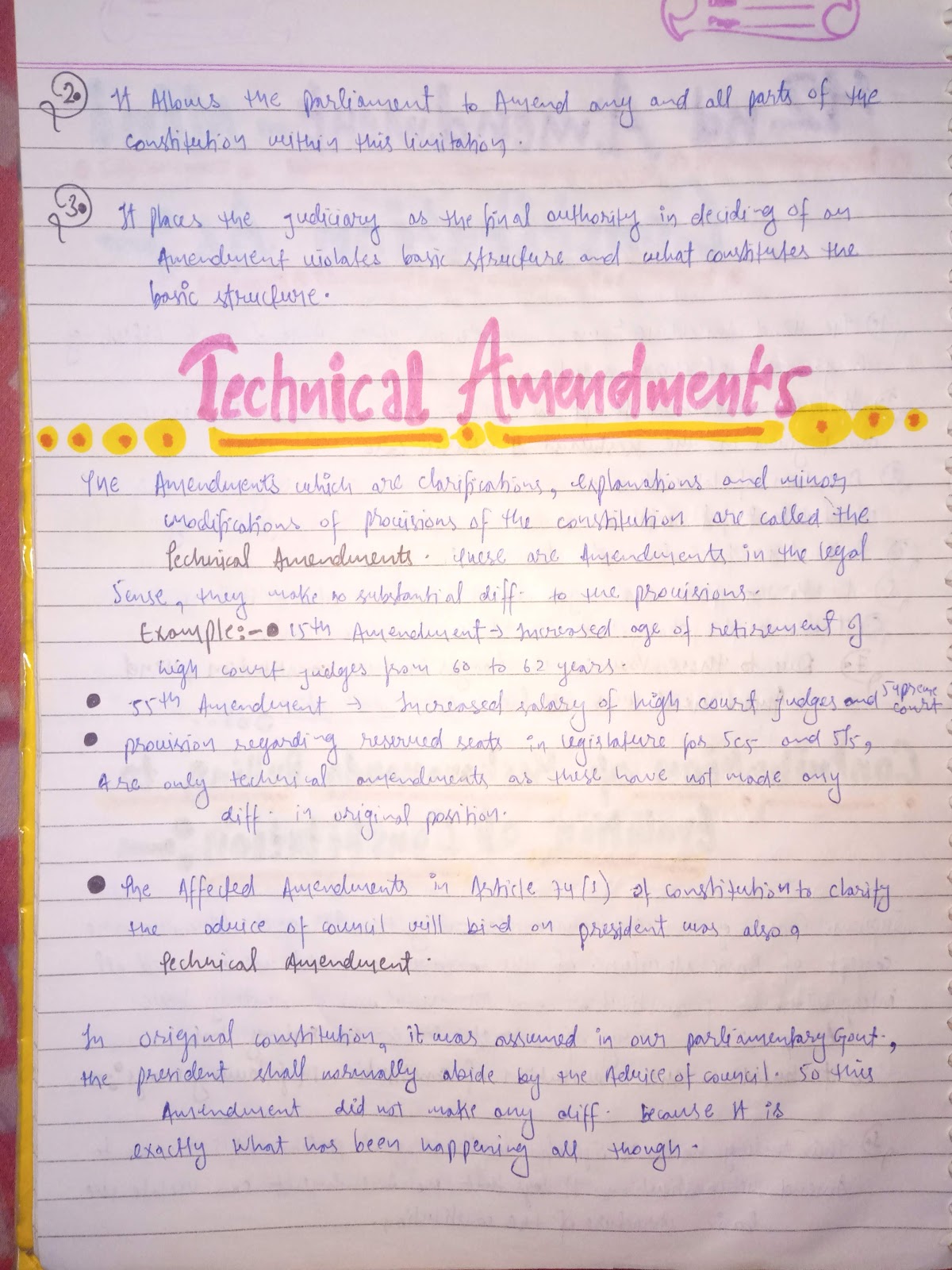 Handwritten Notes of Constitution As A Living Document - class 11th ...