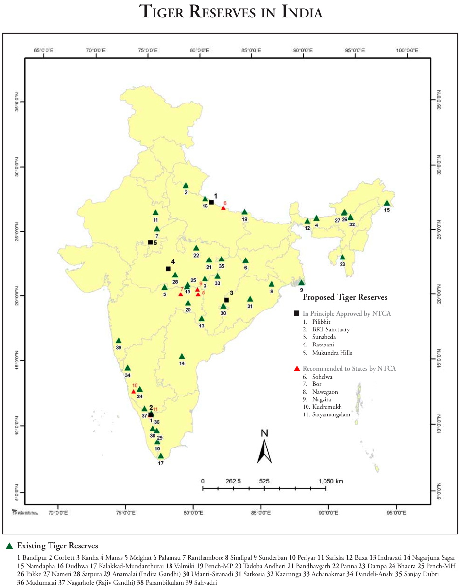 TSPSC Groups Material: List of Tiger Reserves in India