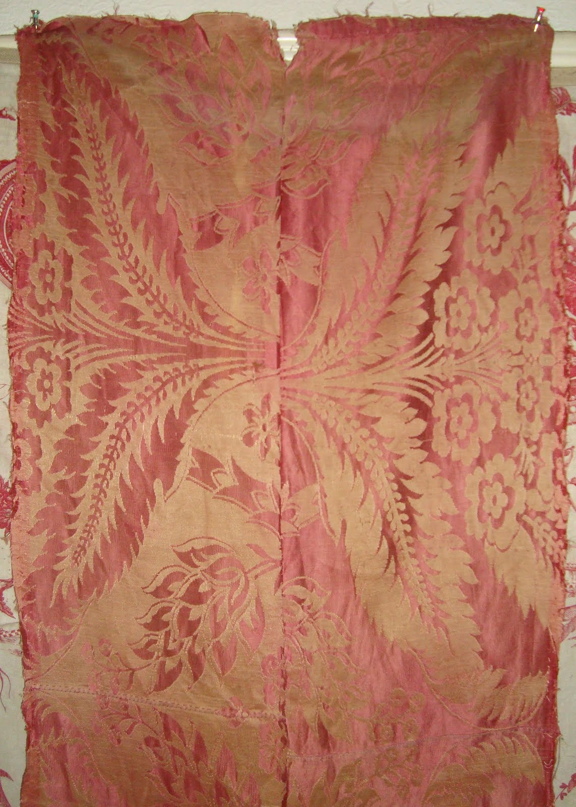 Interesting Antique Textiles: 18th century silk & 2 17th century velvets