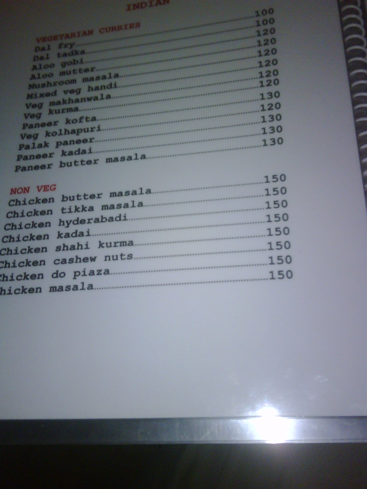 Travel and food tales: Goa - Food, Menus - Baga (Part 1)