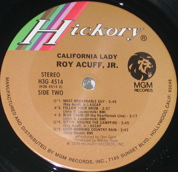 johnkatsmc5: Roy Acuff Jr.“California Lady” 1974 + ‎ “Roy Acuff Jr ...