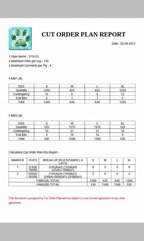 Cut Order Plan.... Now on your mobile....