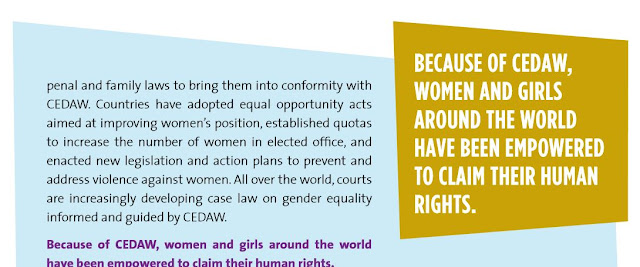 Equal rights for women worldwide: CEDAW IS IMPORTANT BECAUSE...