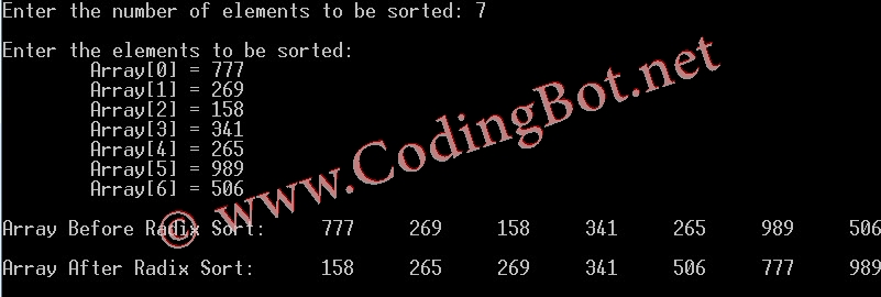 Radix Sort Example And C Code Coding Bot