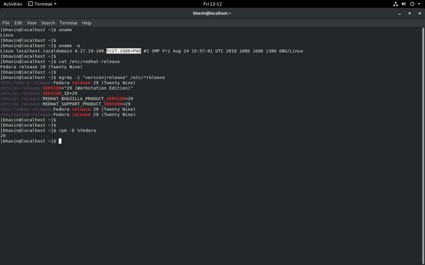 Fedora Linux Commands