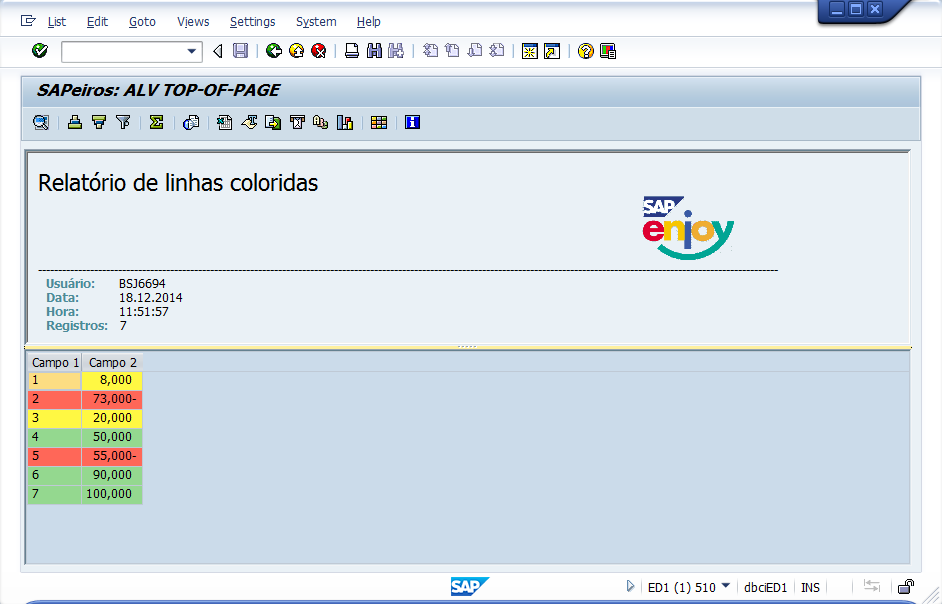 SAPeiros: ALV TOP-OF-PAGE - Deixando seu relatório mais elegante