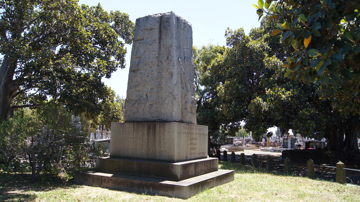 MAP: MELBOURNE CEMETERY: BURKE & WILLS MONUMENT