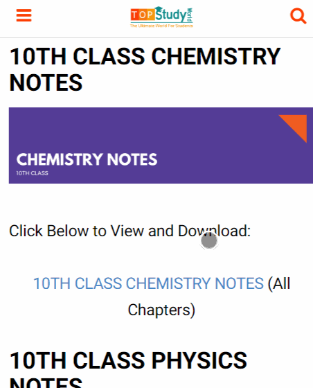 10th Class PDF Notes for All Subjects (Federal, Punjab, KPK, Sindh ...