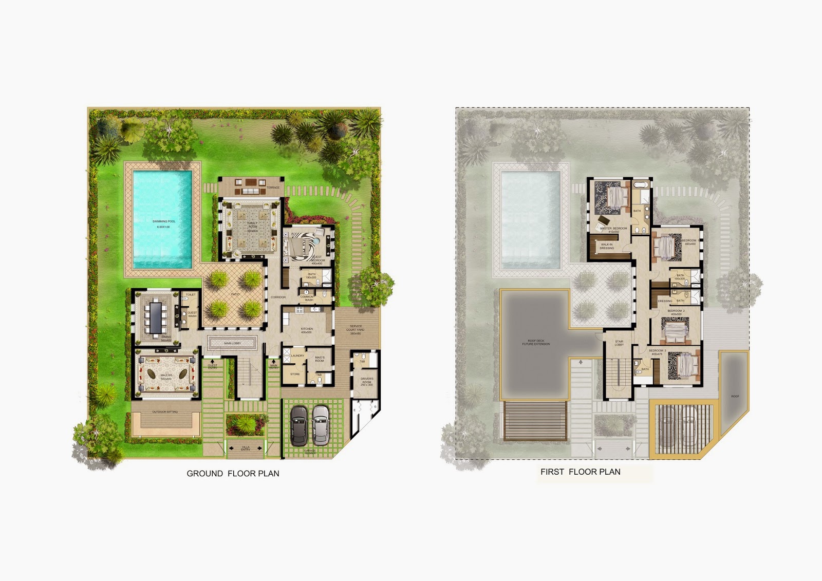 3D Visual Designs: Exterior Villa Plan