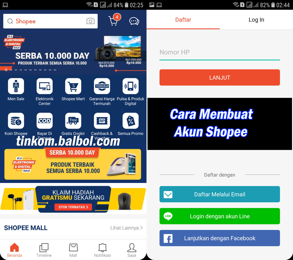Cara Membuat Akun Shopee di Hp Dengan Mudah - Tinkom Pedia