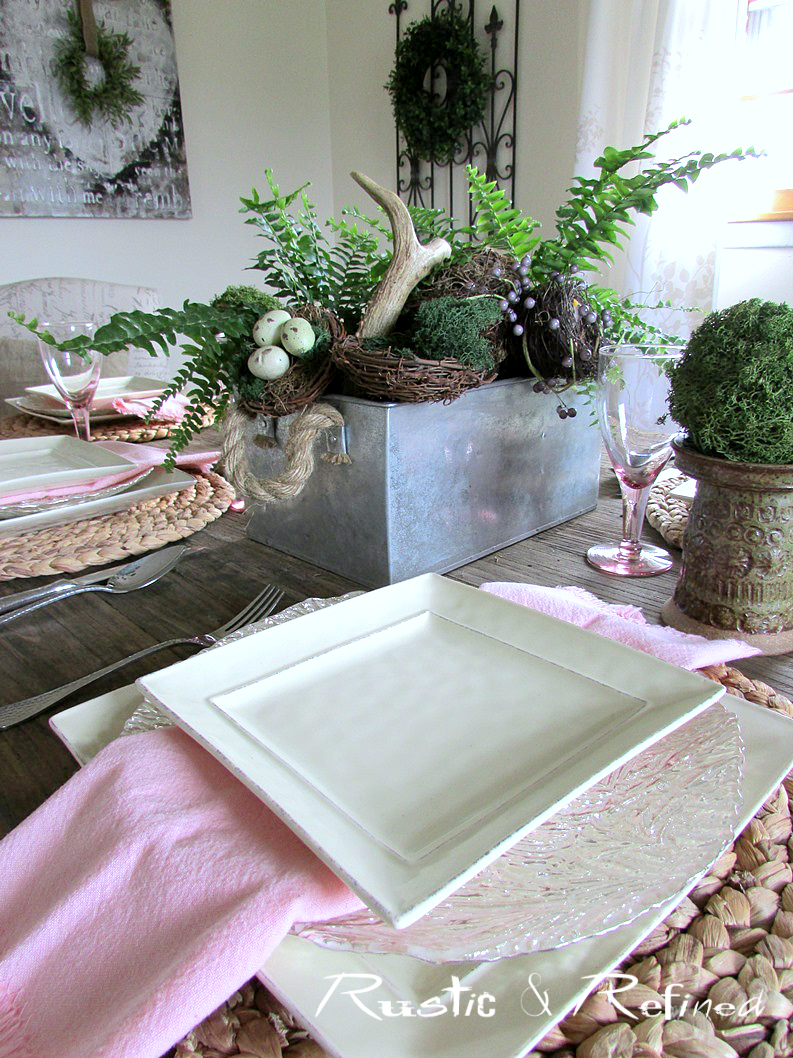 Spring Fern & Nest Tablescape | Rustic & Refined