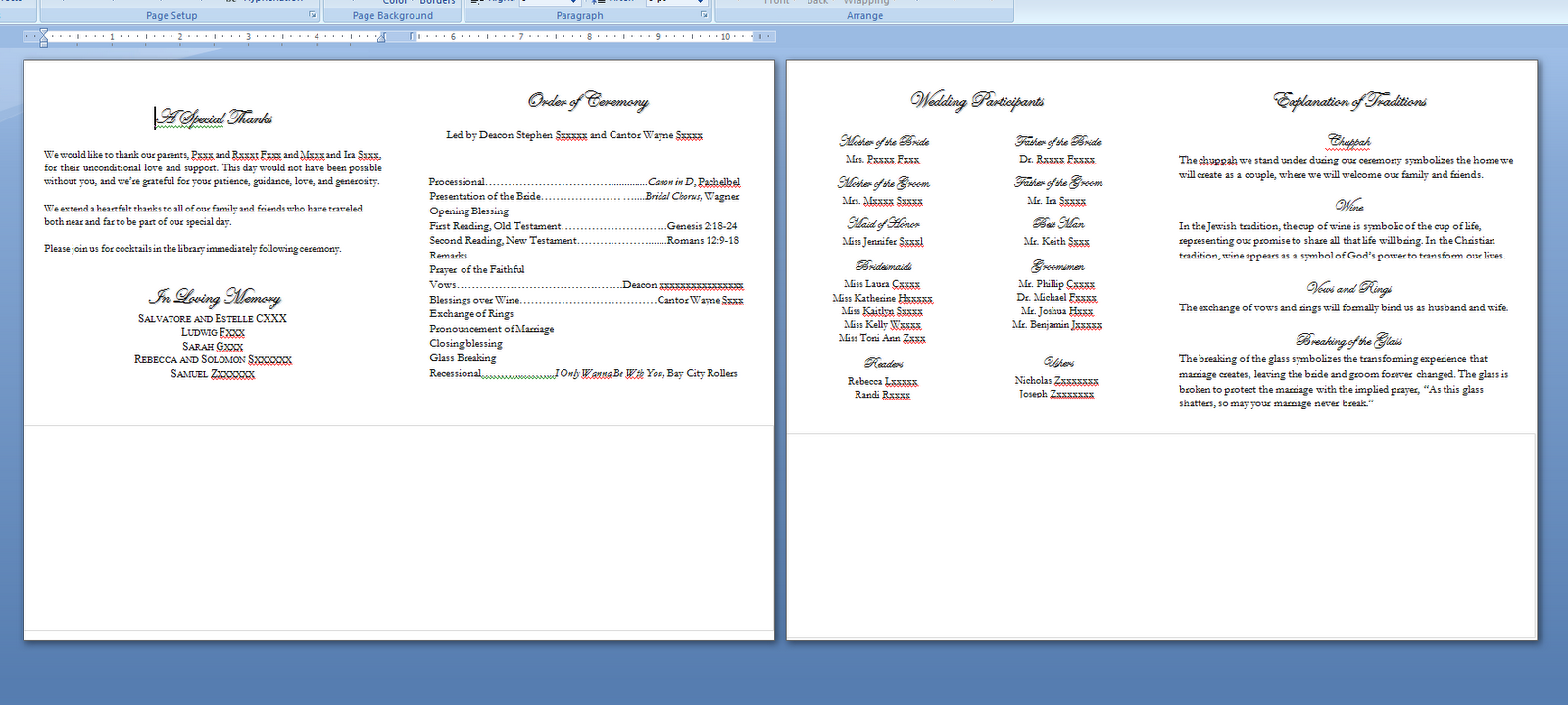 B & T Wedding: DIY Programs: The Inside