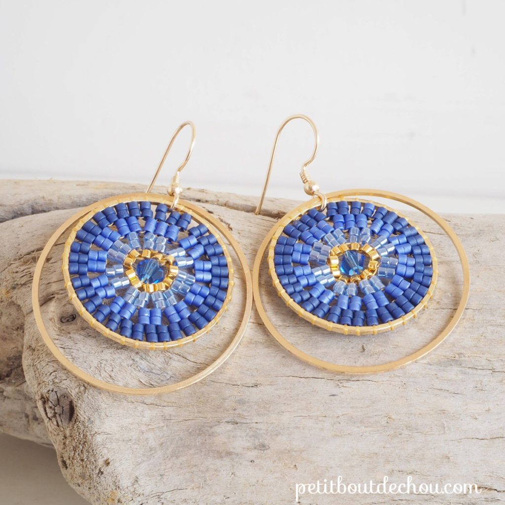 Mandala Inspired Ombre Beaded Circle Earrings Tutorial / The Beading Gem