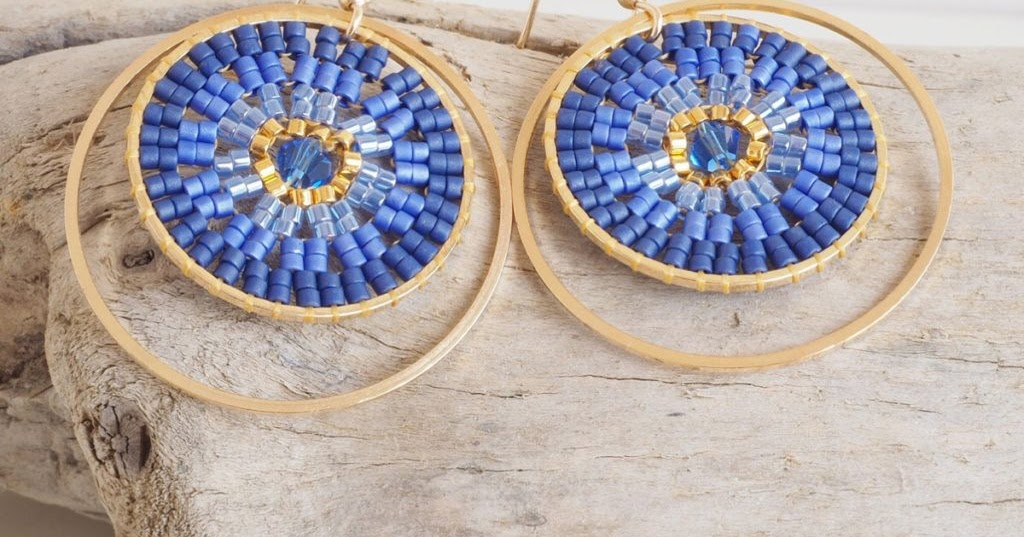 Mandala Inspired Ombre Beaded Circle Earrings Tutorial / The Beading Gem