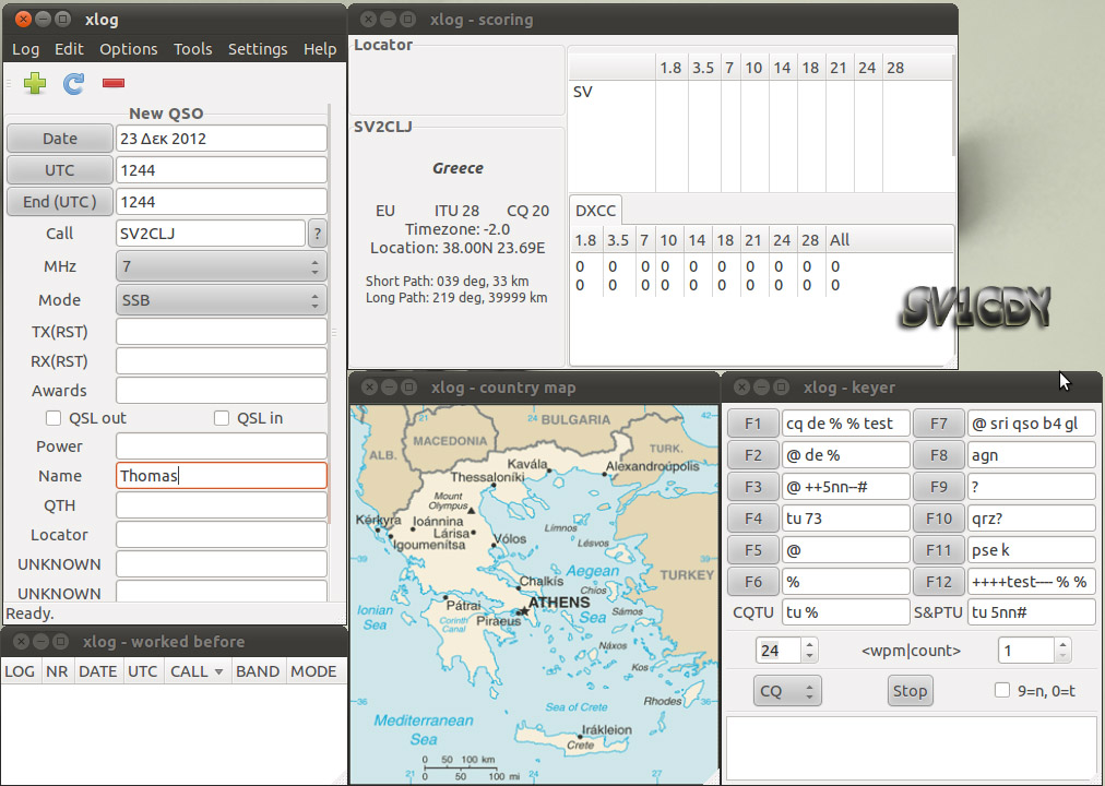 Amateur Radio interest of SV1CDY: Xlog login software for Linux OS