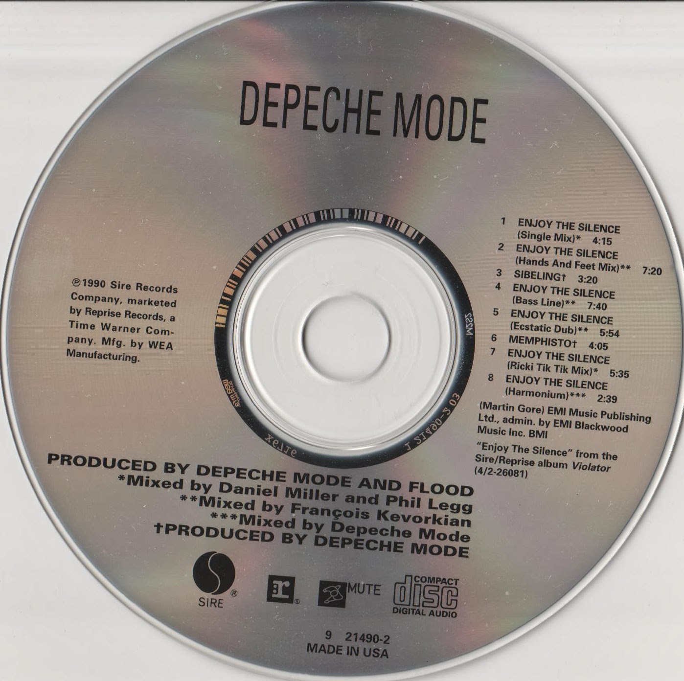 DEPECHE MODE - ENJOY THE SILENCE (Maxi CDS 8 tr) | Blog di Stefano Fiorucci