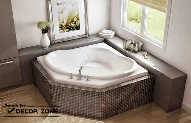 Corner bath : designs, materials and features