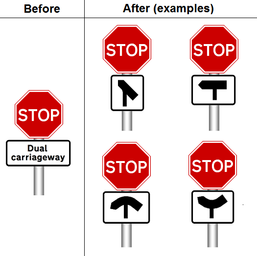 Signage improvements: Turn signs for One Way and Dual Carriageways ...