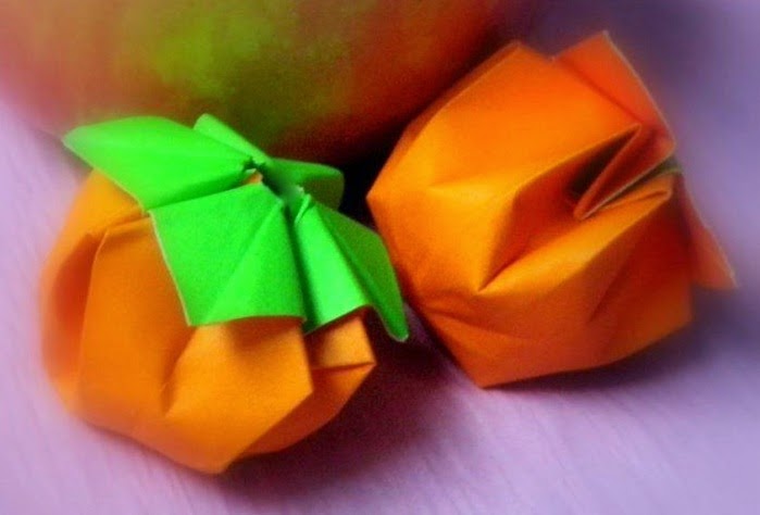 origami orange fruit ~ easy origami instructions for kids crafts