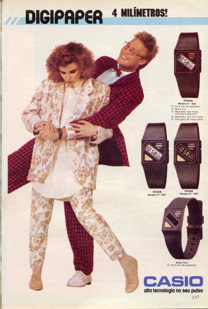 Estação Cronográfica: Há 28 anos... publicidade Casio Digipaper, 1985