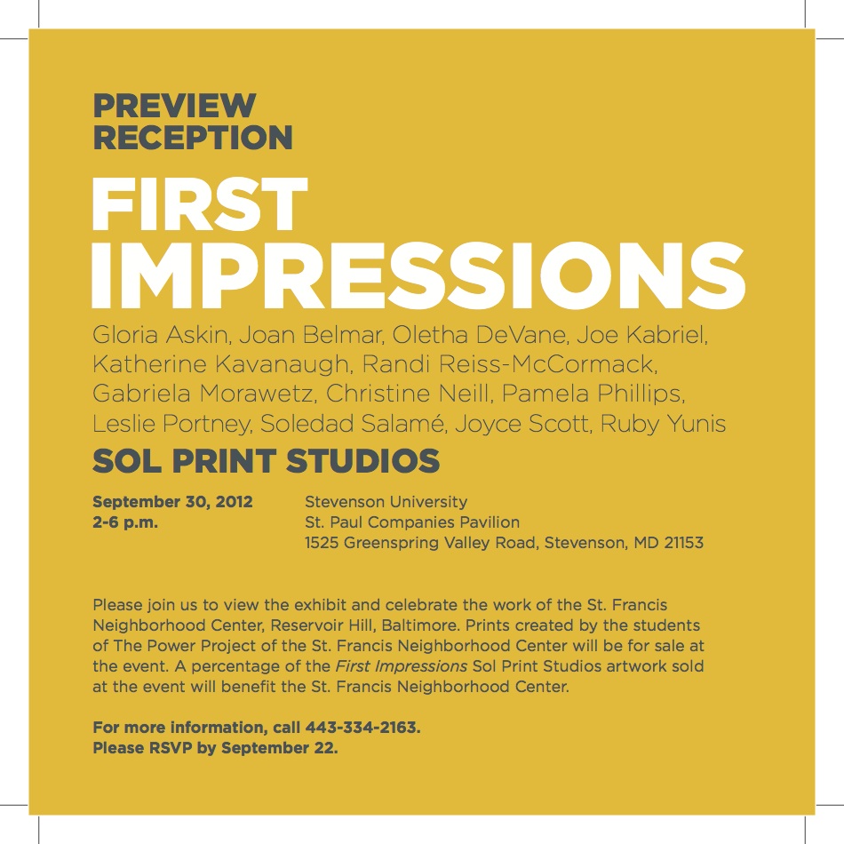 First Impressions Preview Reception Sept 30 at Stevenson University ...