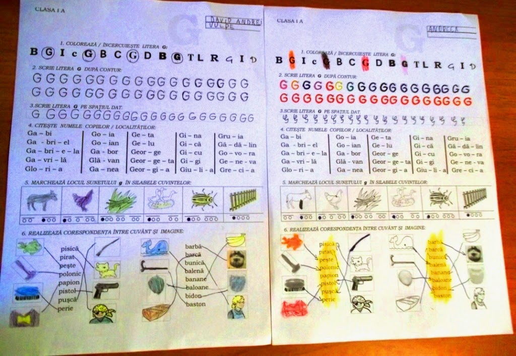 CLASA NOASTRĂ: LITERA " G