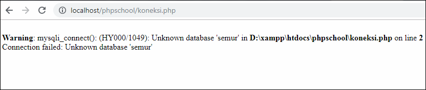 PHP MySQL: Membuat Koneksi ke database MySQL