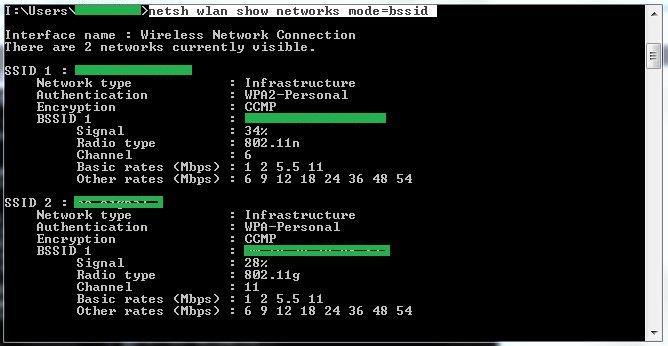 View all available wifi networks through Command Prompt