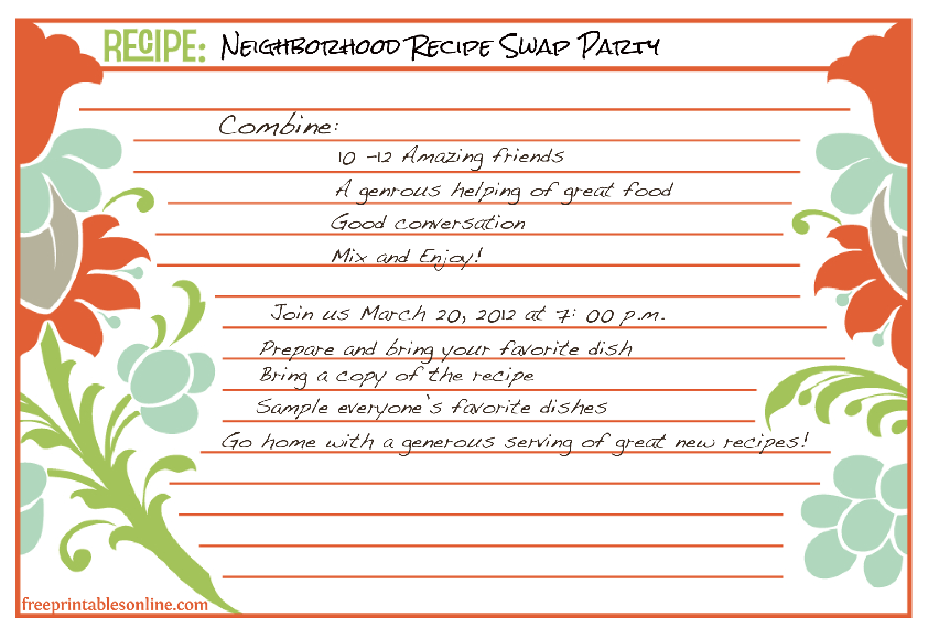 K.I.S.S. {Keep It Simple, Sister}: Quick and Easy Invites for a Recipe ...