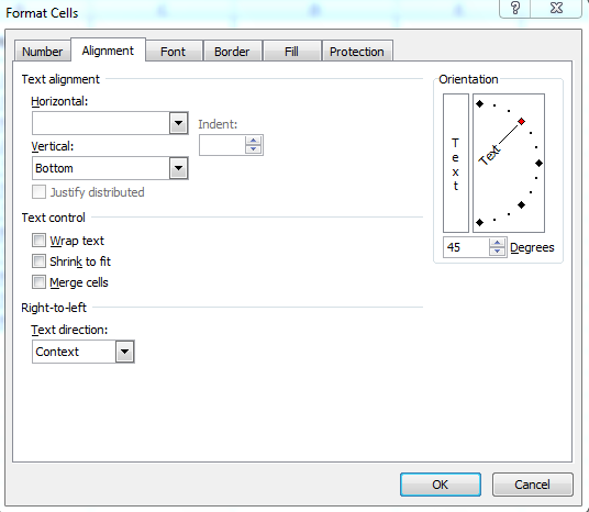 Setting the Direction Vertical and Horizontal Text in Microsoft Excel ...