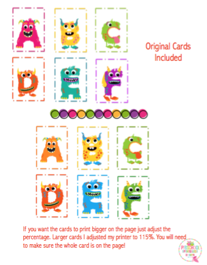 Little Monster Alphabet Cards- Boy and Girl Sets ~ Preschool Printables