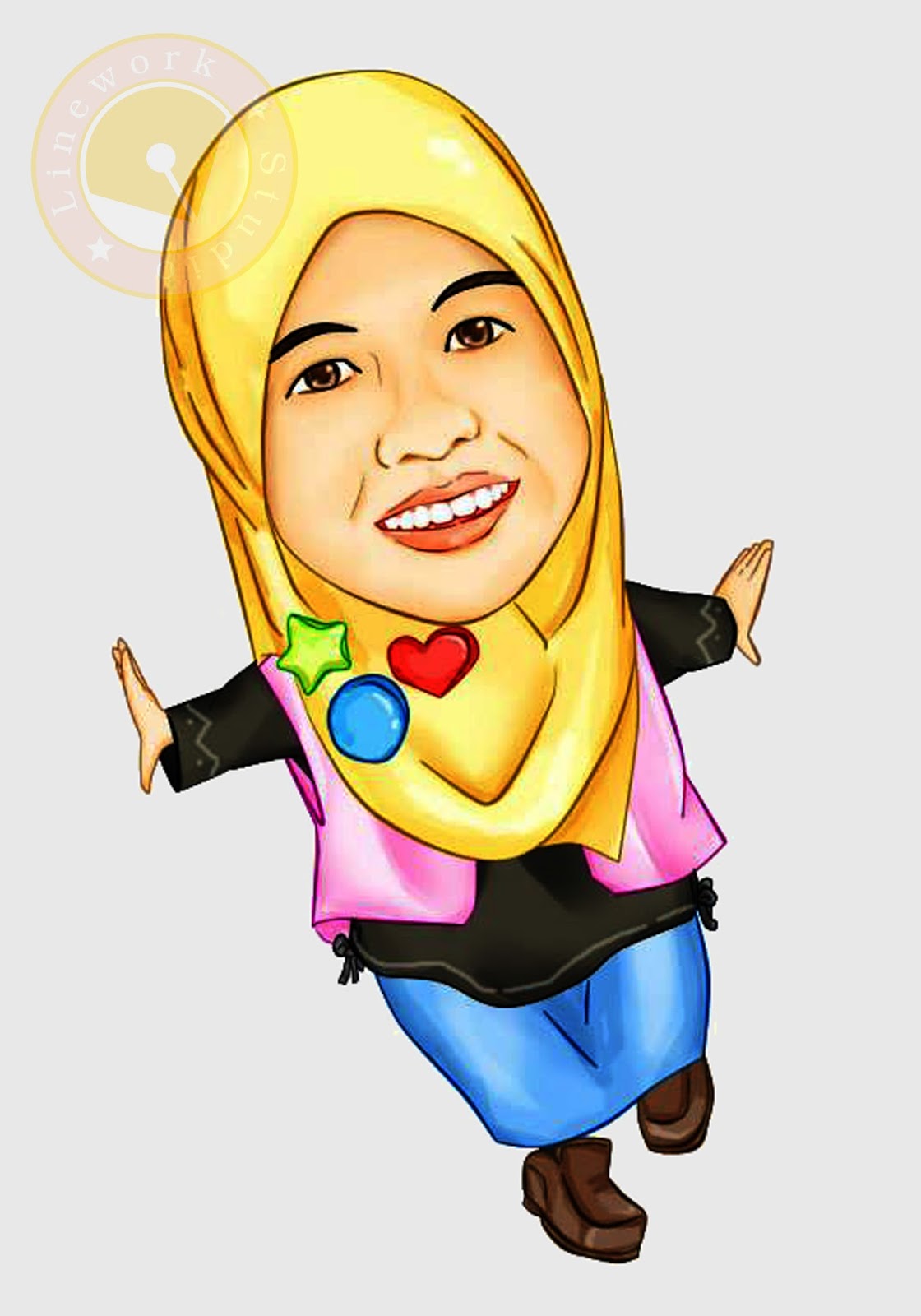 Gambar Karikatur Chibi Bw Ukuran A4 Tipe Minimalis Su