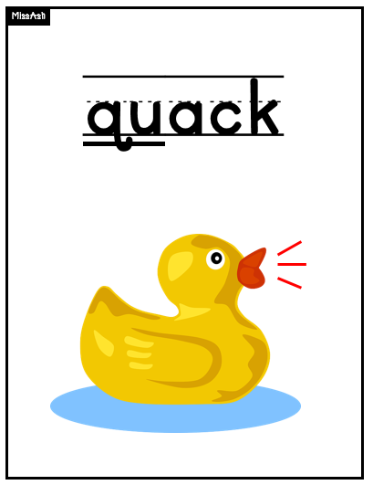 ASH THE TEACHER: y, z, zz, qu