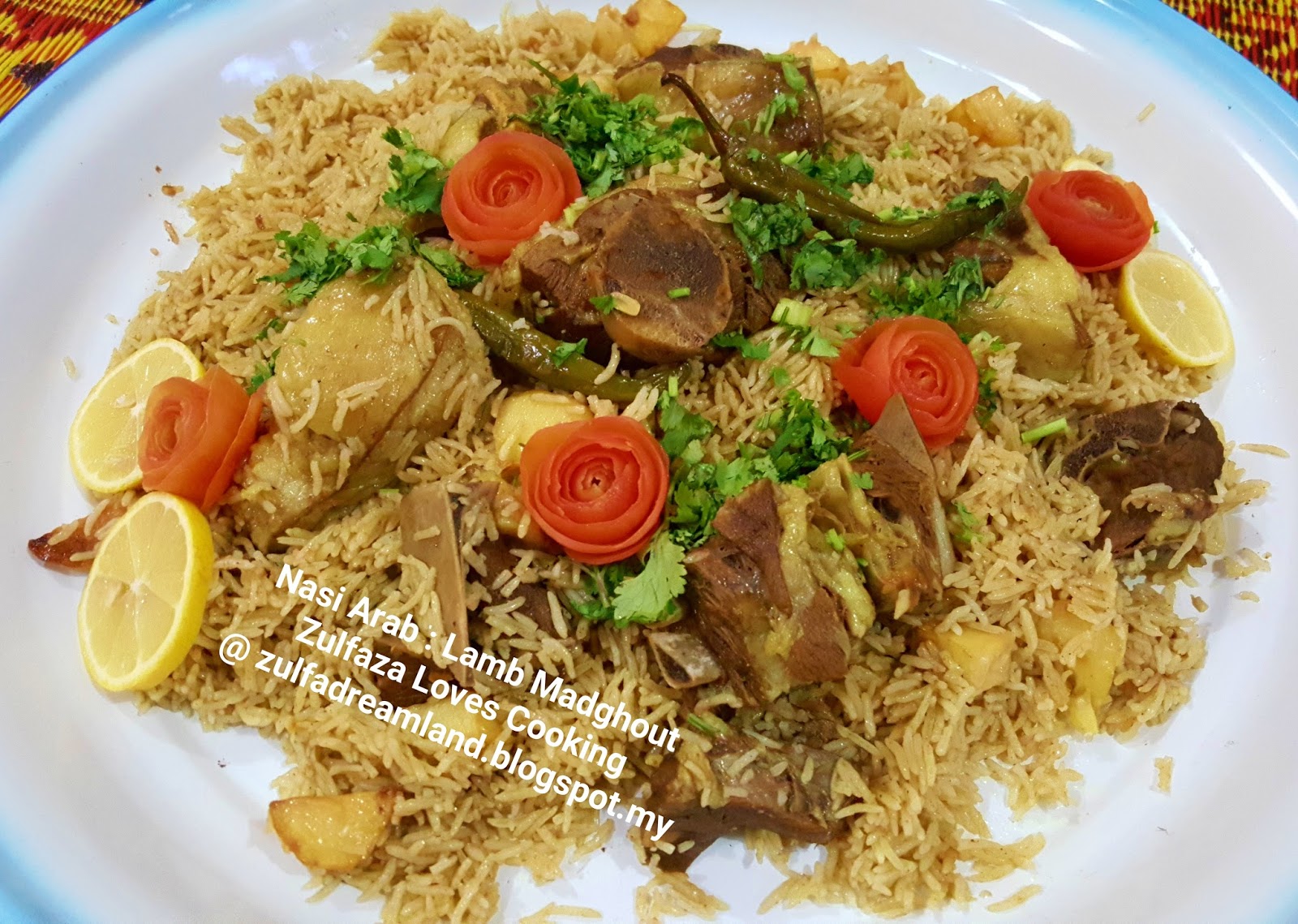 ZULFAZA LOVES COOKING: Menu iftar 6 Ramadhan : Nasi Arab Lamb Madghout